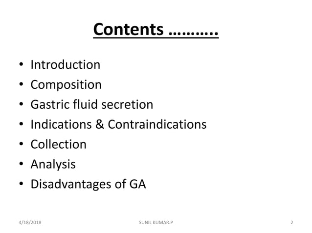 Gastric contents examination | PPTX | Ear, Nose and Throat Conditions ...
