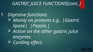 Gastric functions.pptx. . | PPT