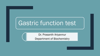 Gastric function test 2 | PDF