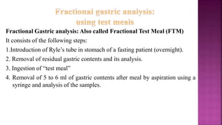 Gastric function test | PPTX | Digestive Disorders | Diseases and ...