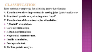 Gastric function test | PPTX | Digestive Disorders | Diseases and ...
