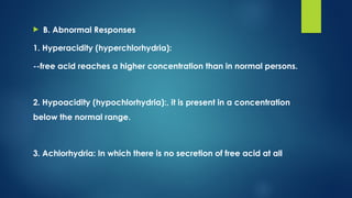Gastric function tests with their indications and contraindications and ...