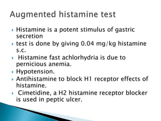 Gastric function tests and interpretation | PPTX