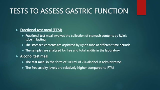 GASTRIC FUNCTION TESTS FOR WELLBEING GOOD HEALTH | PPTX