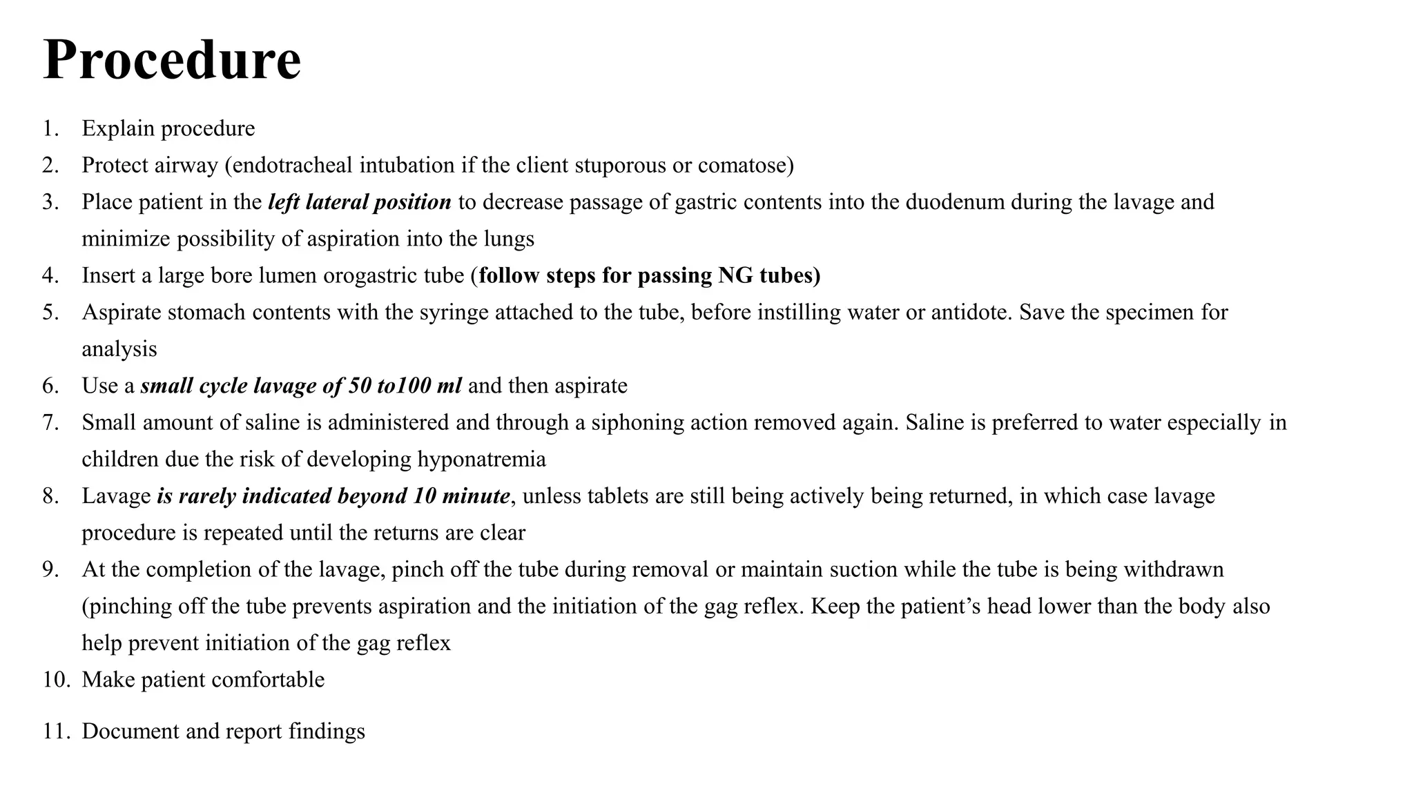Gastric lavage. For medical students personal | PPTX