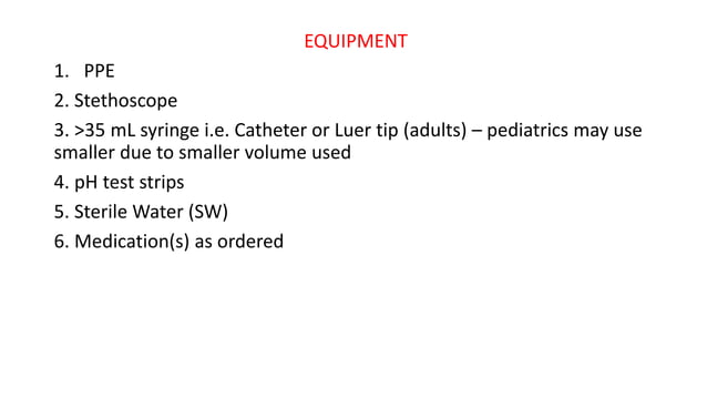 Gastric lavage. For medical students personal | PPTX