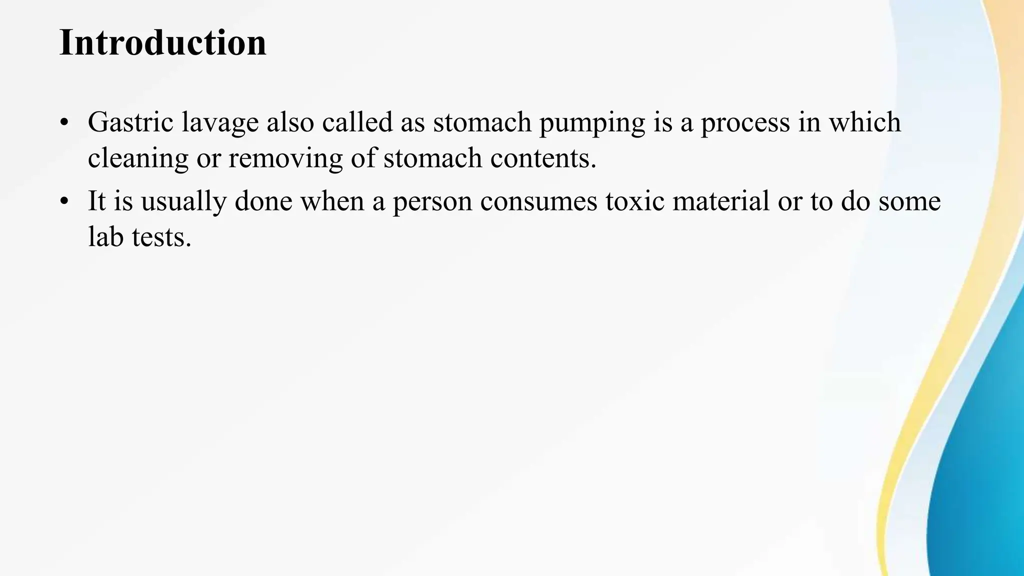 Gastric Lavage which is done in health care. | PPT