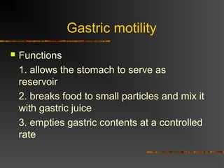 Gastric motility and secretion | PPT