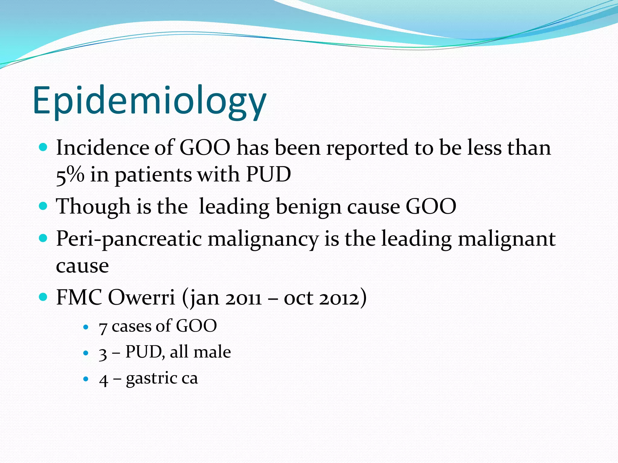 Gastric outlet obstruction | PPTX
