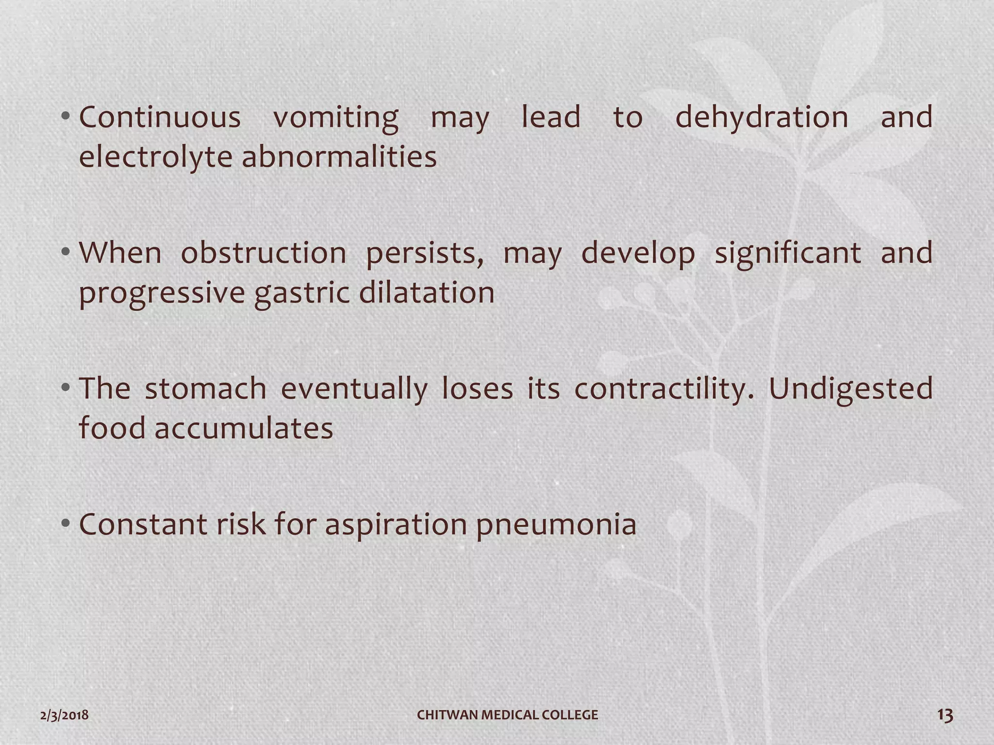 Gastric outlet obstruction | PPTX