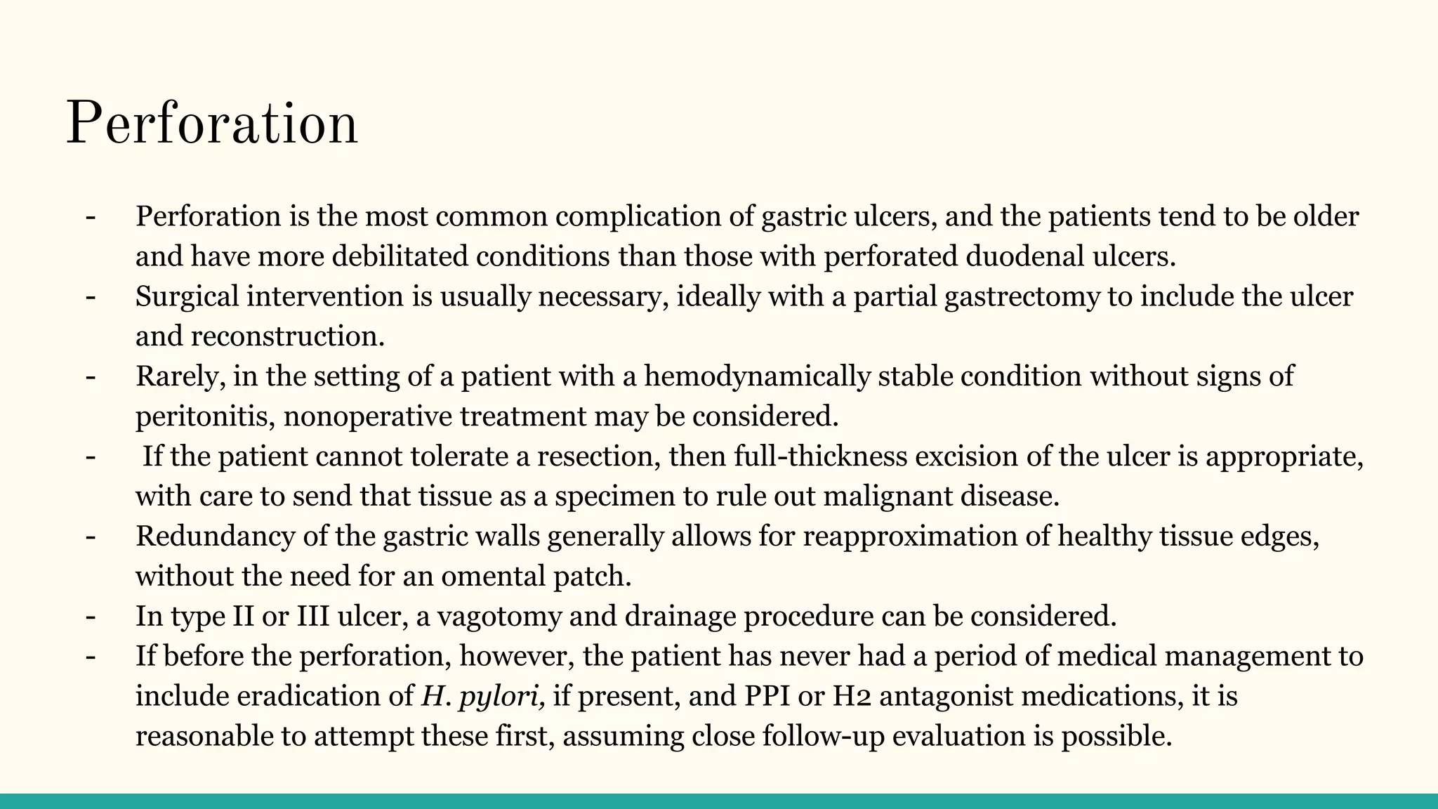 Gastric Perforation From Peptic Ulcer Disease - A Review of the ...