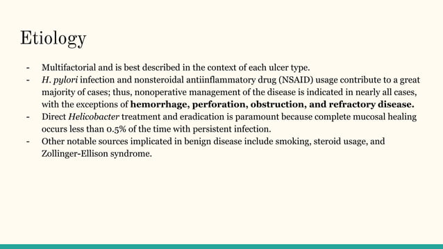 Gastric Perforation From Peptic Ulcer Disease - A Review of the ...
