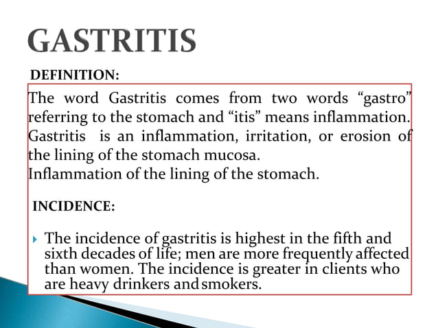 Gastritis.pptx Gastro Intestinal Disorder | PPTX | Digestive Disorders ...