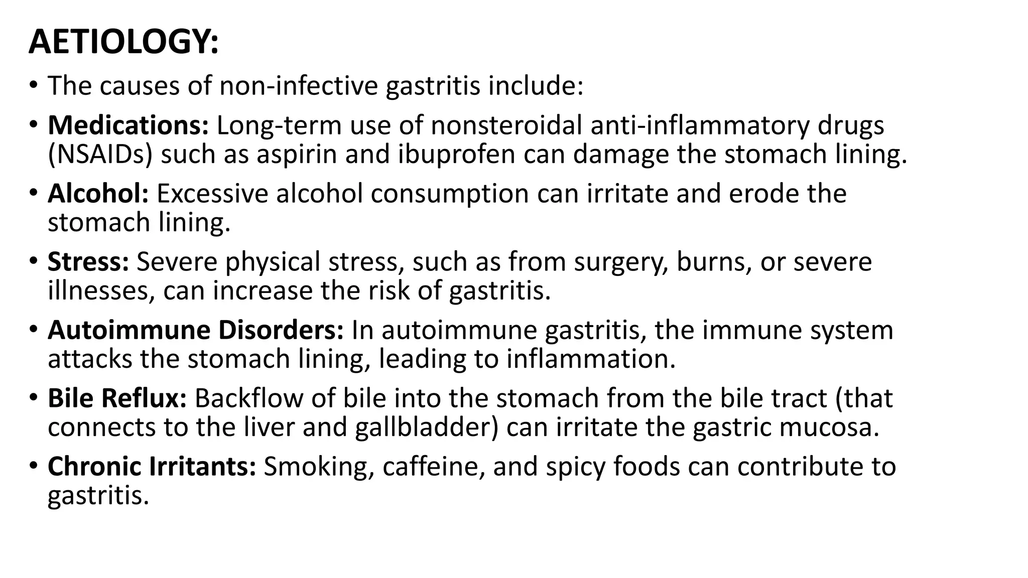 GASTRITIS. non infectious gatritis (inflammation) | PDF