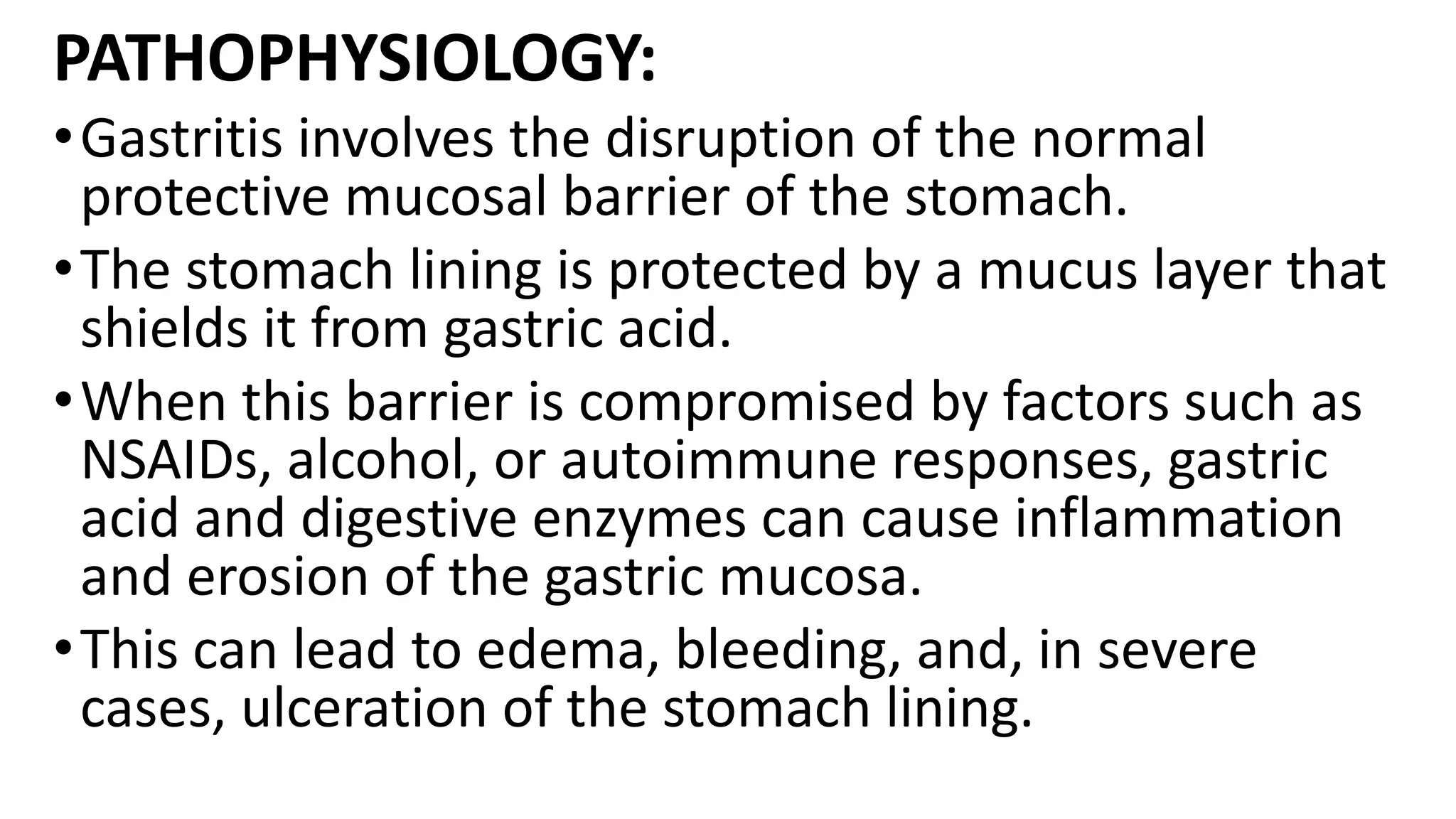 GASTRITIS. non infectious gatritis (inflammation) | PDF