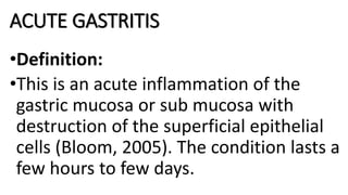 GASTRITIS. non infectious gatritis (inflammation) | PDF | Digestive ...