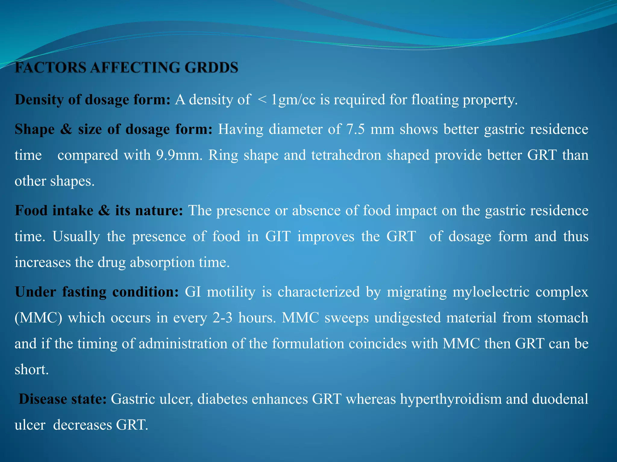 Gastro retentive drug delivery system by Sumel Ashique | PPT