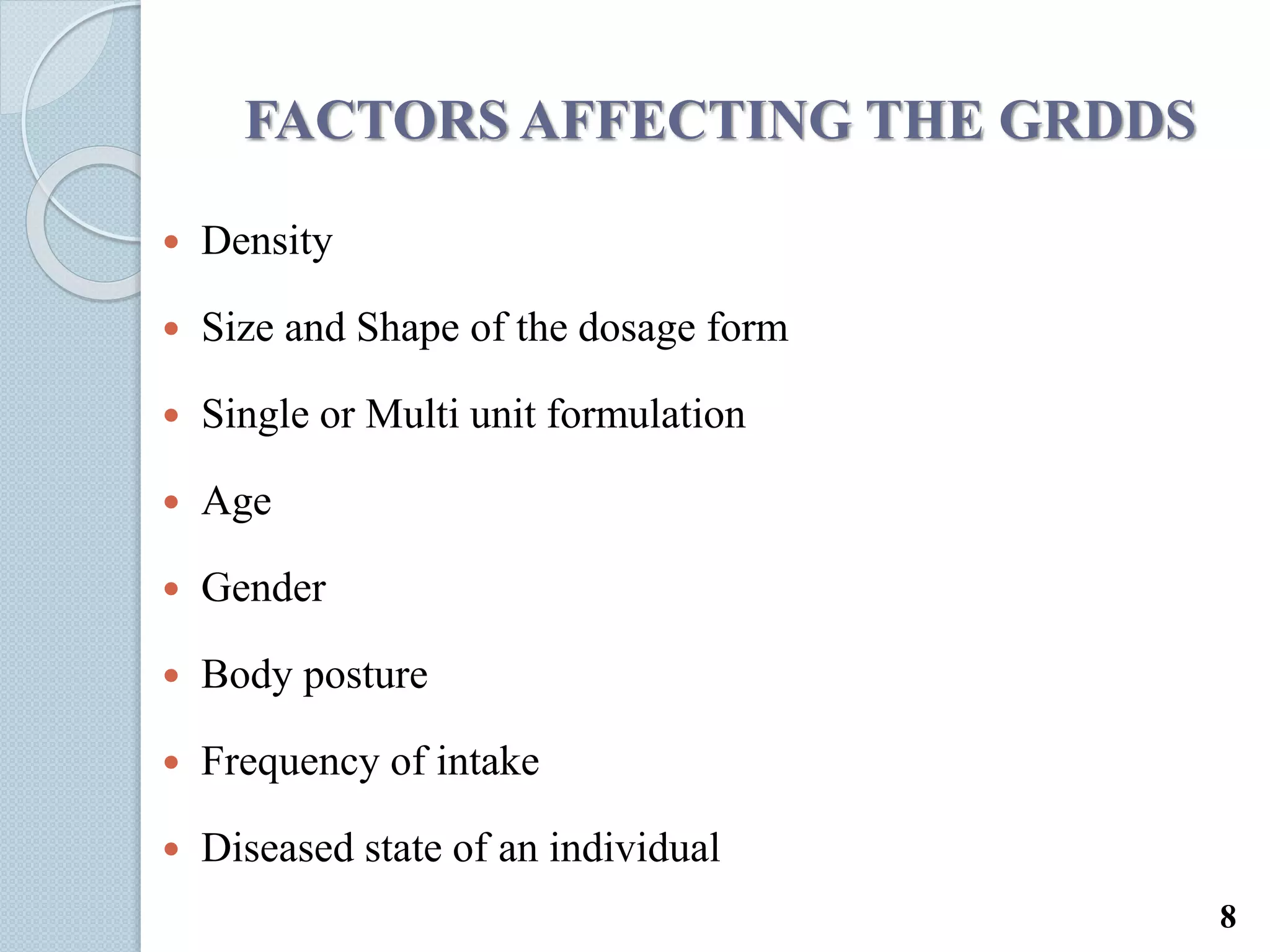 Gastro retentive drug delivery system (GRDDS) | PPTX