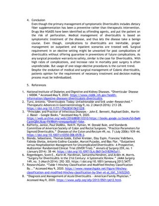 Surgical vs Conservative Management of Colonic Diverticulitis | DOCX ...