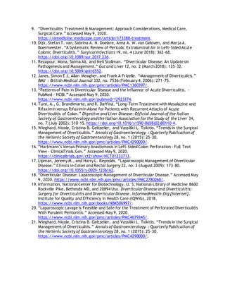 Surgical vs Conservative Management of Colonic Diverticulitis | DOCX ...