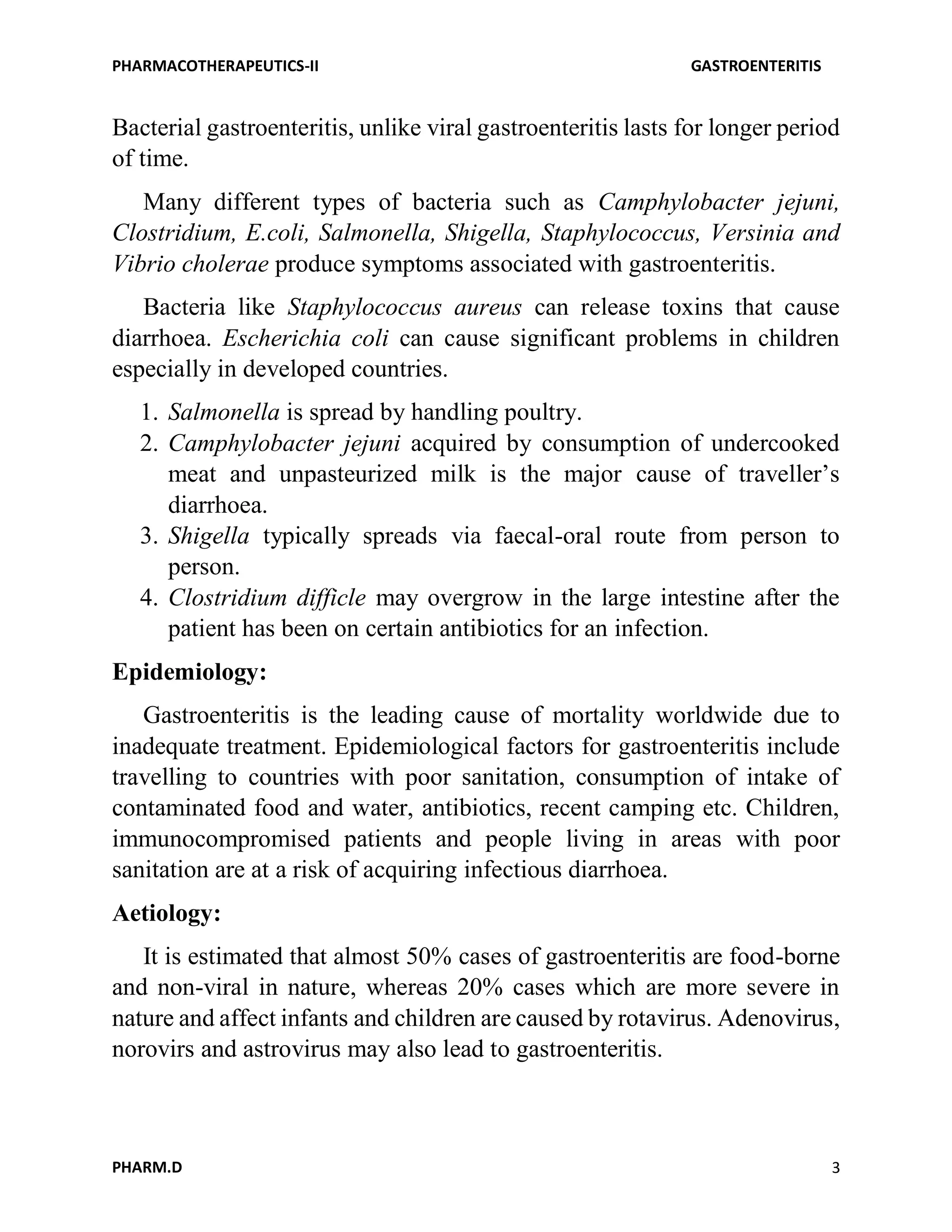 Gastroenteritis | PDF