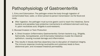 Gastroenteritis, Etiology, Transmission, pathophysiology, diagnosis and ...