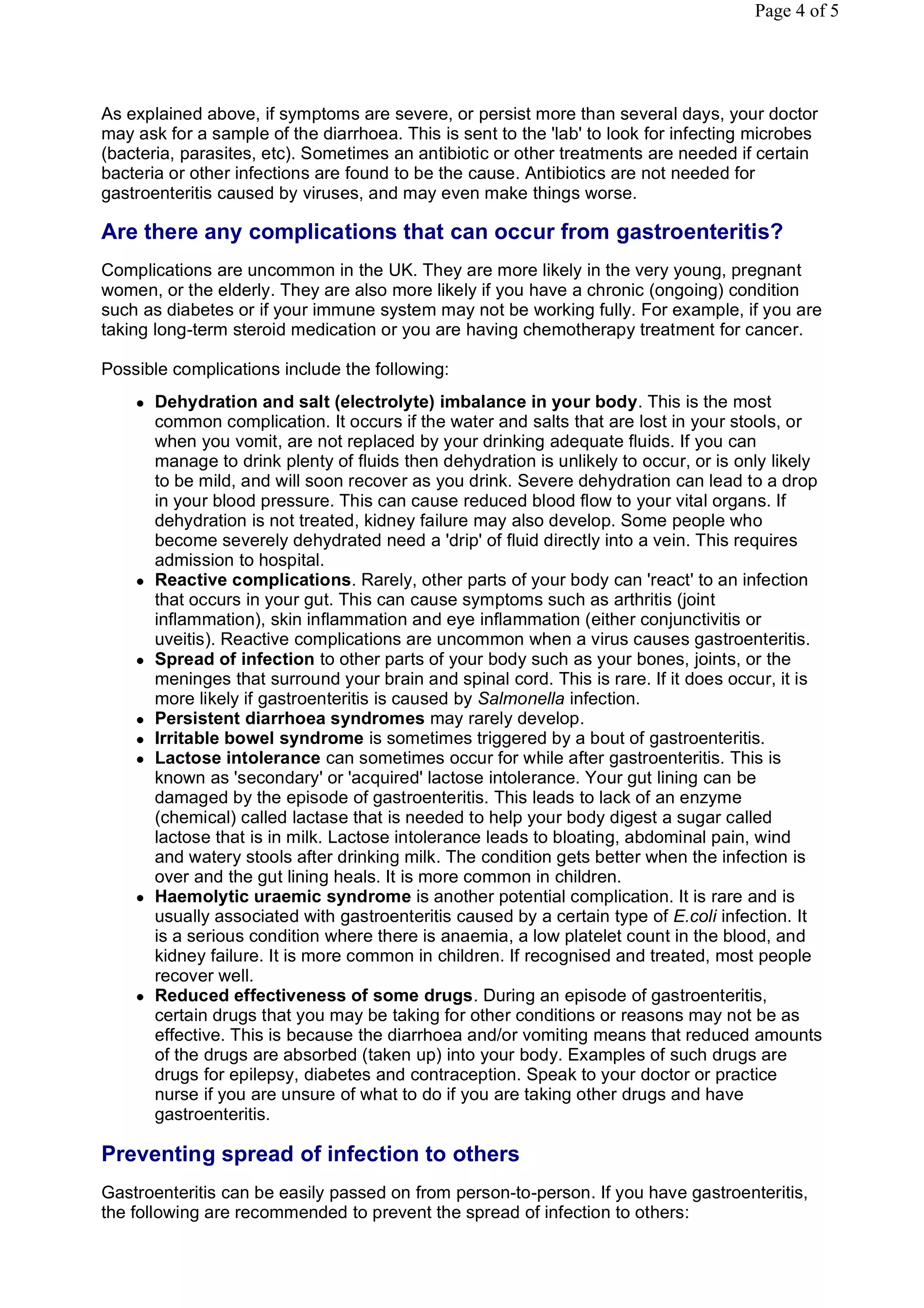 Gastroenteritis Adults | PDF