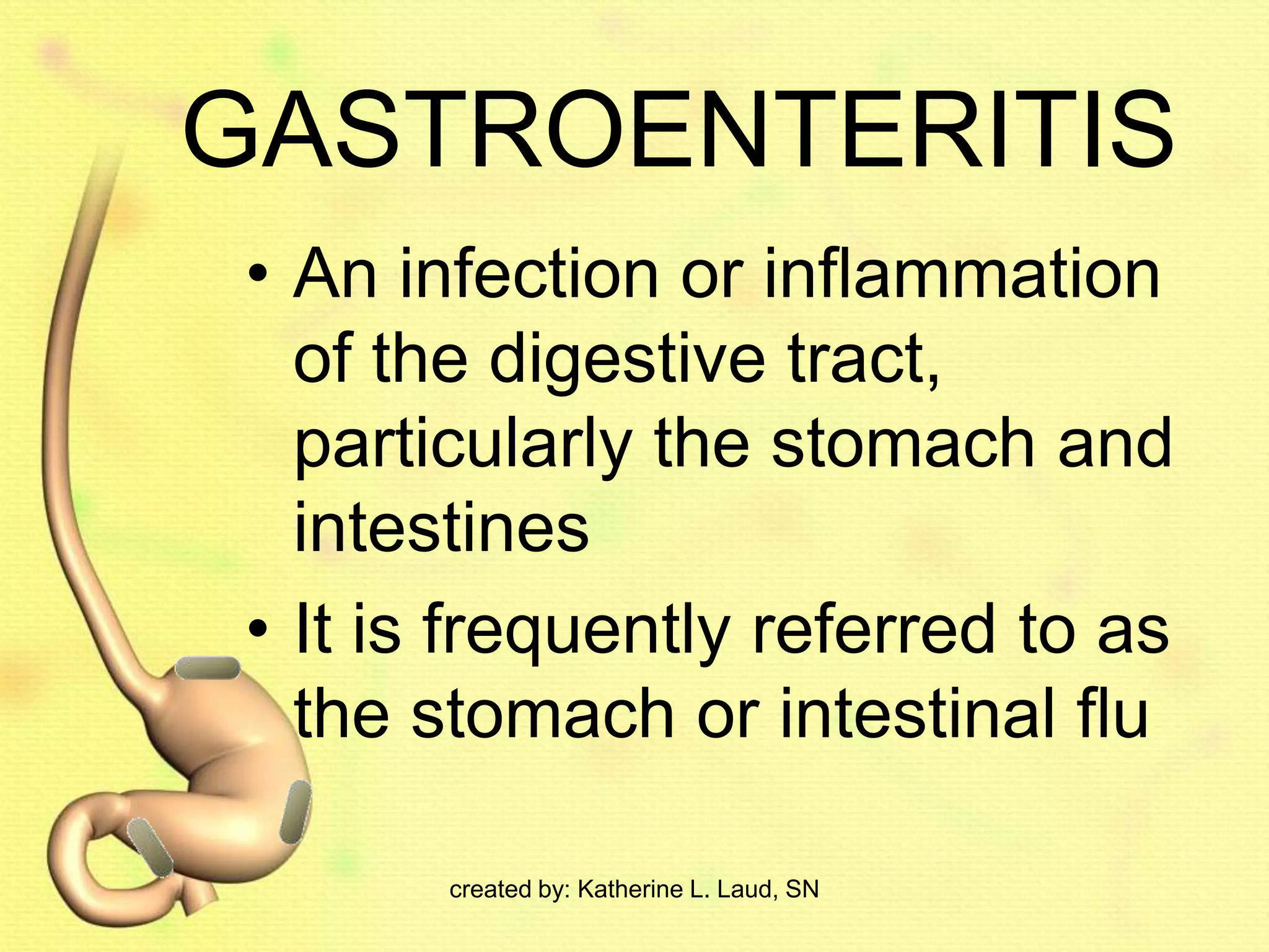 Gastroenteritis ppt | PPTX | Digestive Disorders | Diseases and Conditions