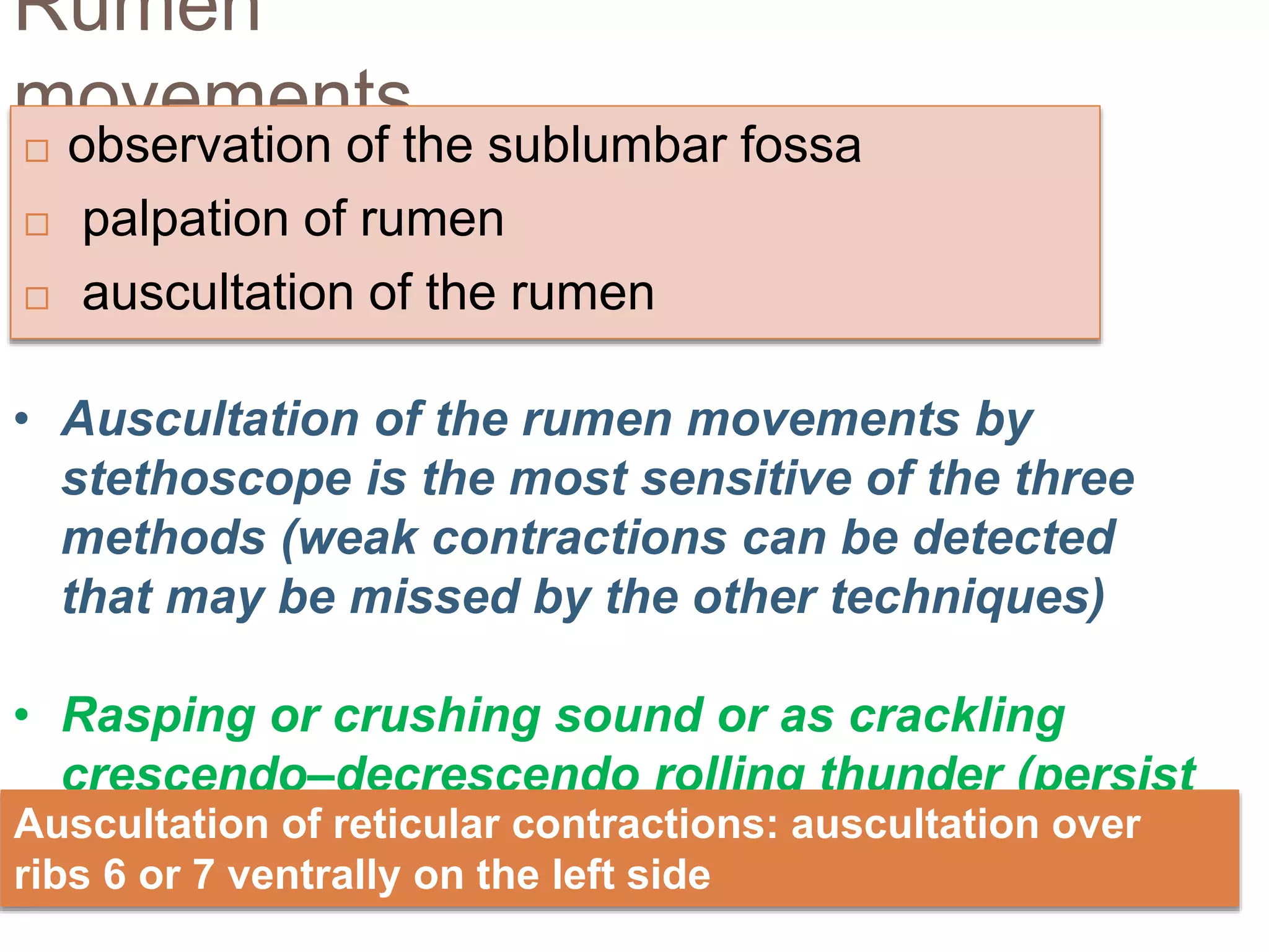Gastroenterological examination in ruminants | PPTX