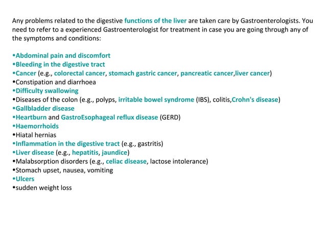 Gastroenterology | PPT | Digestive Disorders | Diseases and Conditions