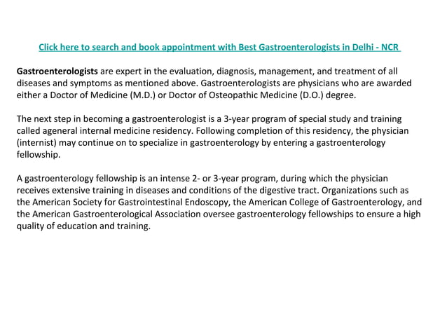 Gastroenterology | PPT | Digestive Disorders | Diseases and Conditions