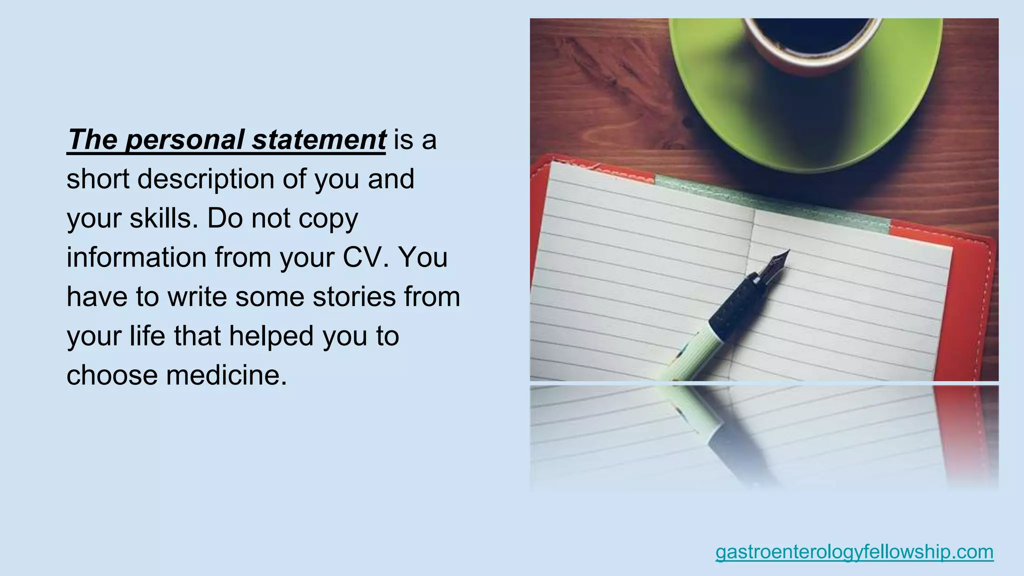 Writing Interventional Gastroenterology Fellowship Personal Statement ...
