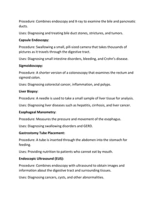 Gastroenterology Procedures in hyderabad | DOCX
