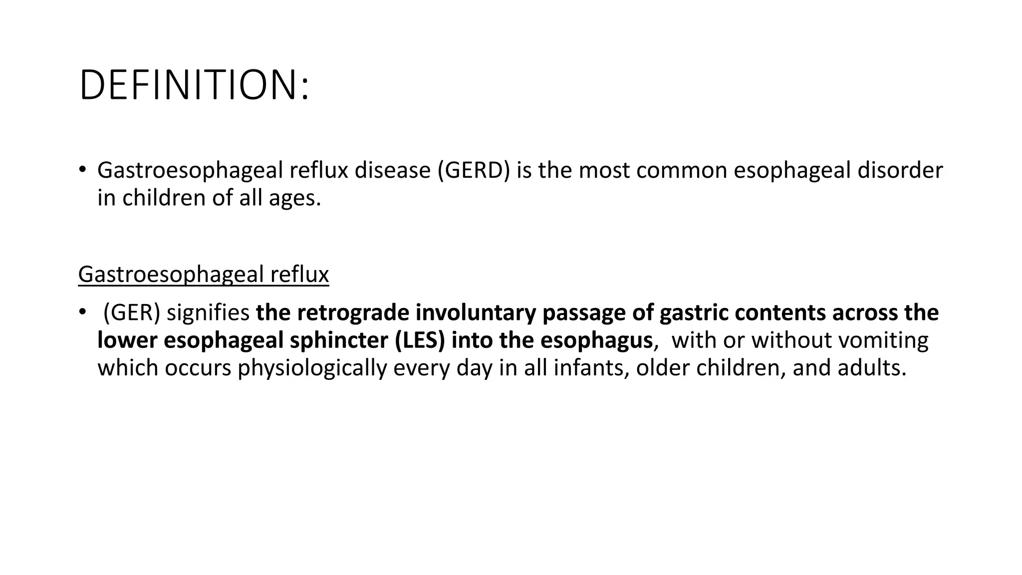 Gastroesophageal reflux disease pediatrics | PPTX