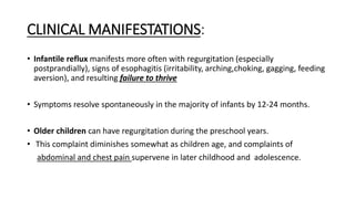 Gastroesophageal reflux disease pediatrics | PPTX