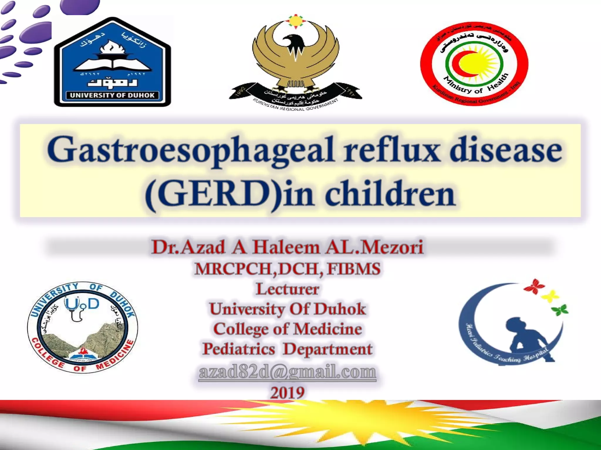 Gastro Esophageal Reflux Disease (GERD) in children | PPT