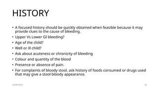 GASTROINTESTINA BLEEDING in paediatrics. | PPTX