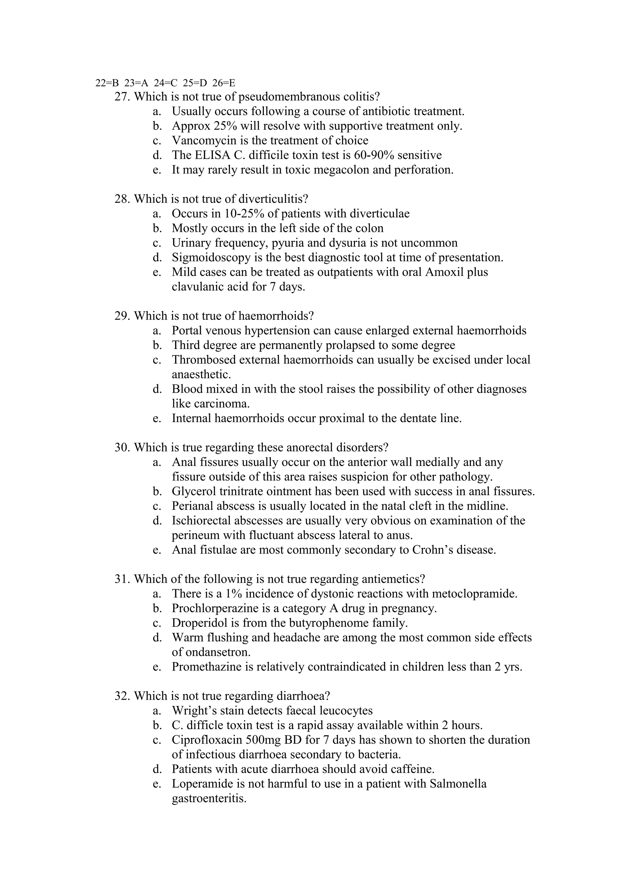 Gastrointestinal mcq | DOC