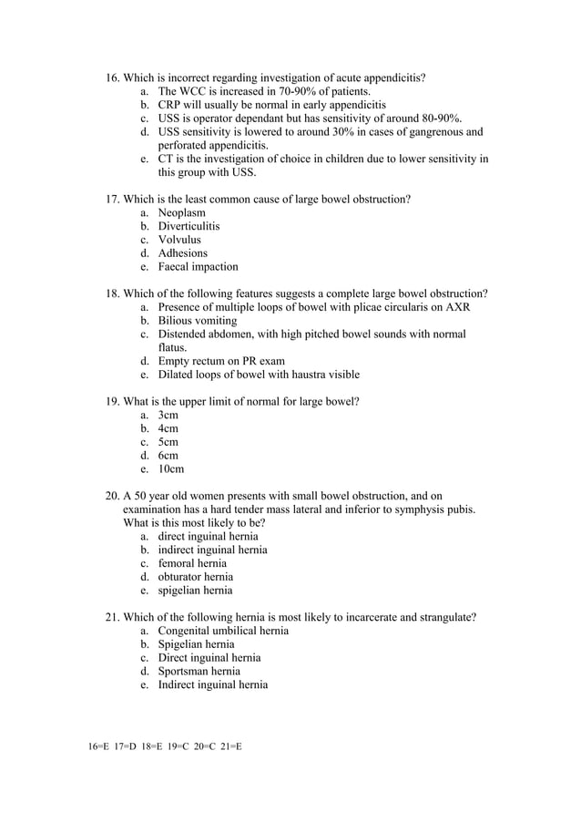 Gastrointestinal mcq