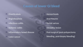 CLINICAL APPROACH TO GASTRO INTESTINAL BLEEDING | PPTX