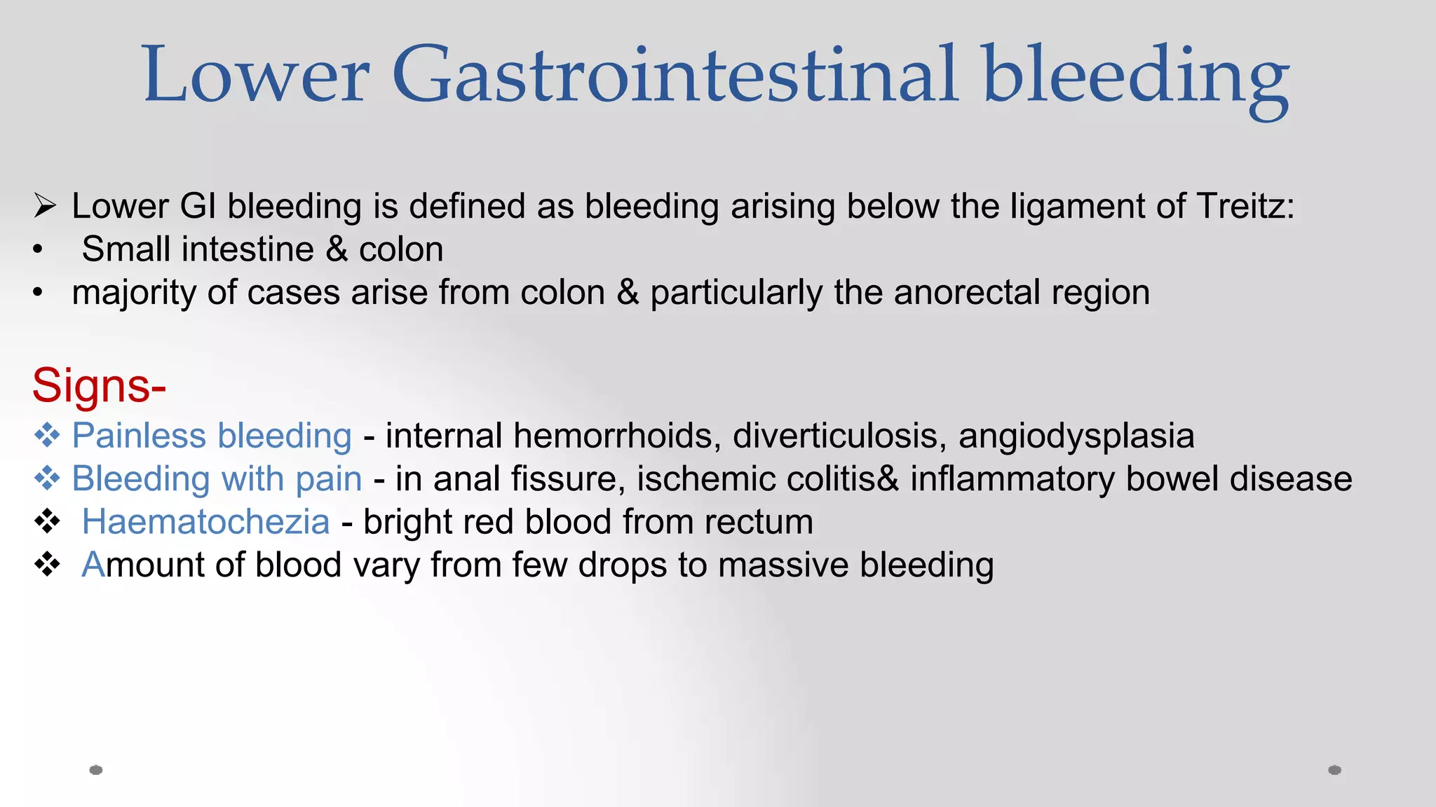 Gastrointestinal bleeding by kk | PPT