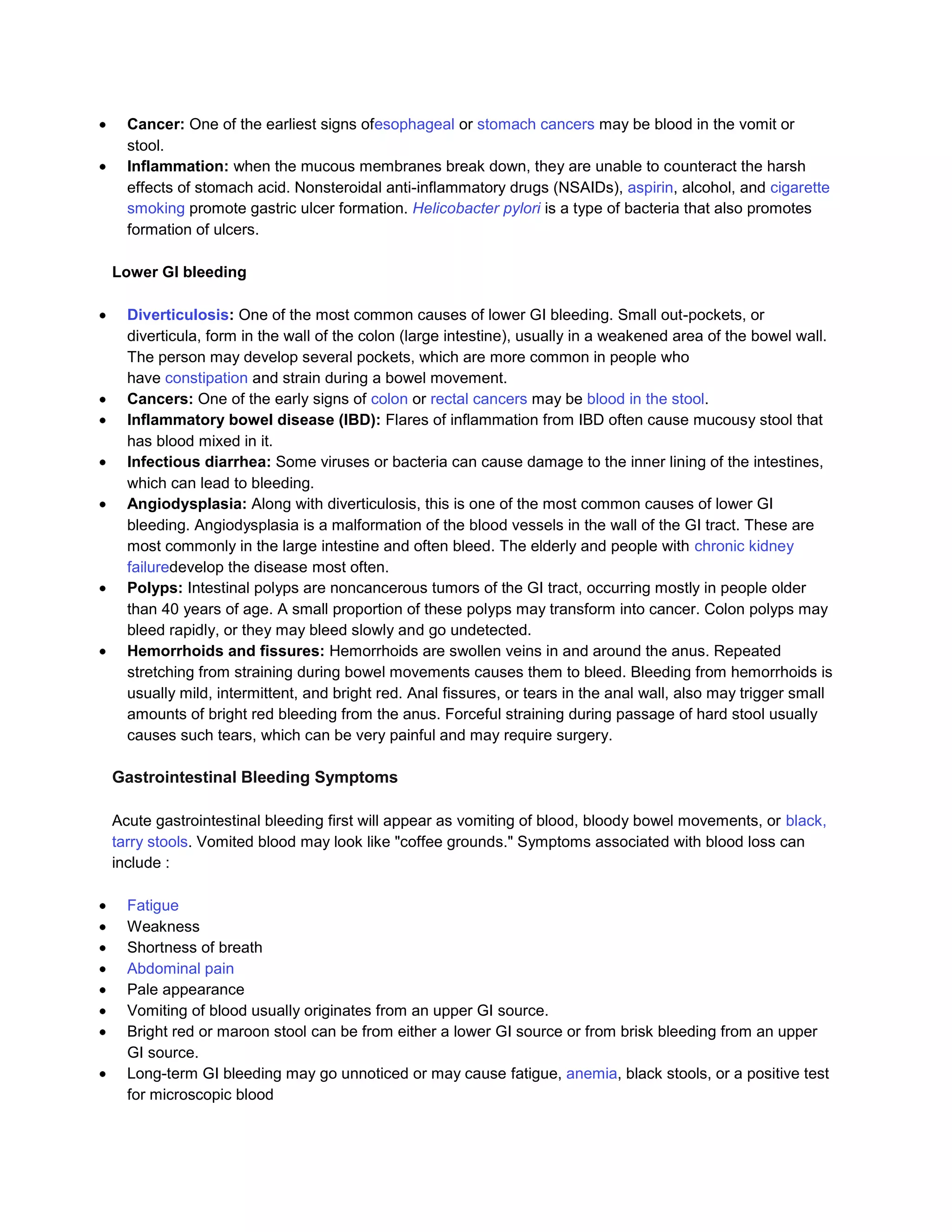 Gastrointestinal bleeding overview | PDF