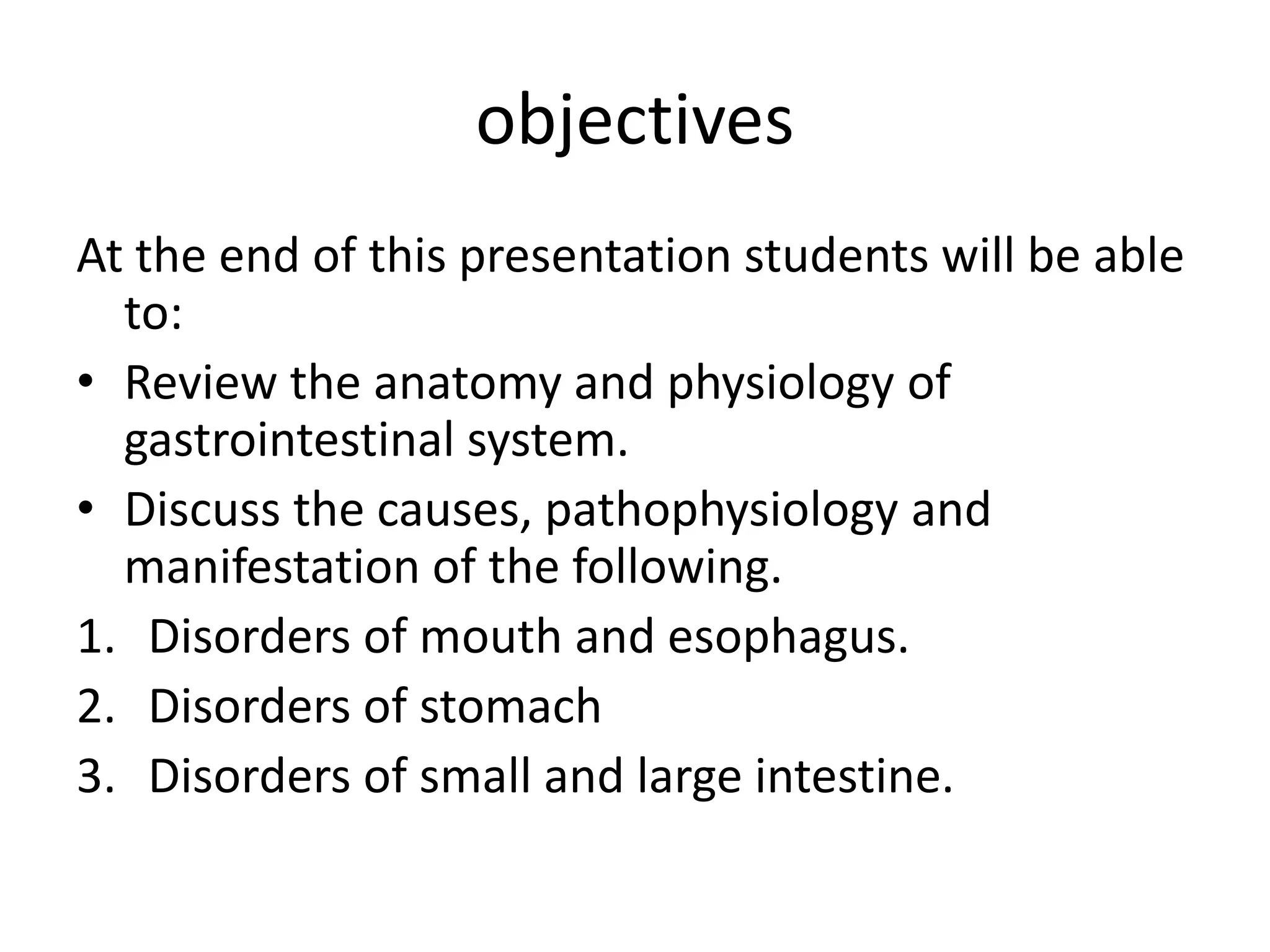 Gastrointestinal disorders | PPTX