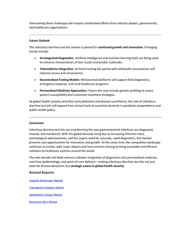 Infectious Diarrhea Test Kits, Global Demand and Competitive Landscape ...