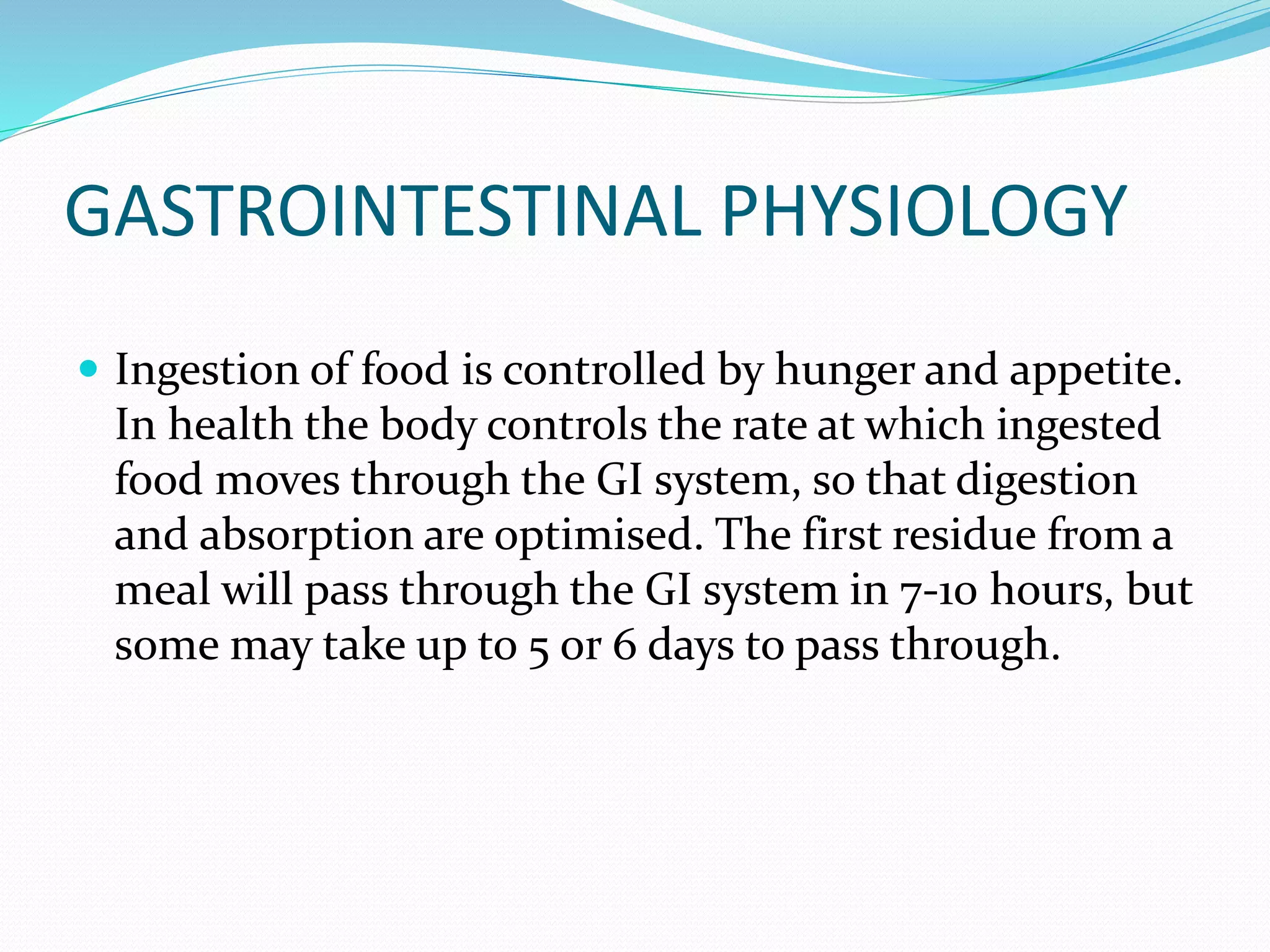 Gastrointestinal physiology | PPTX