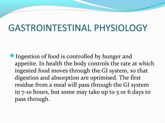 Gastrointestinal physiology | PPT