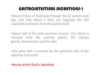 Gastrointestinal secretions 1 | PPTX