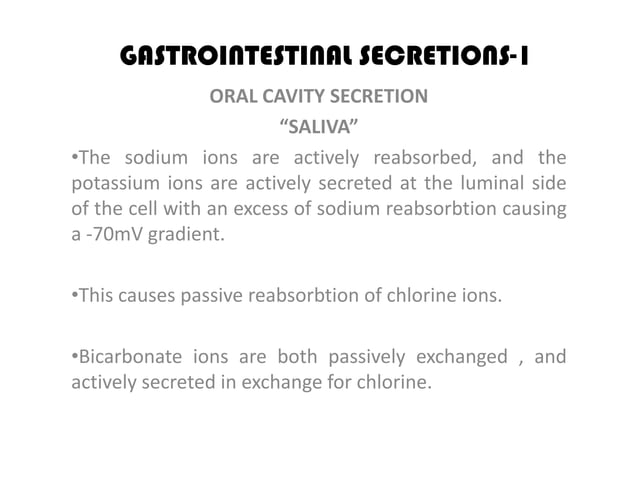 Gastrointestinal secretions 1 | PPTX
