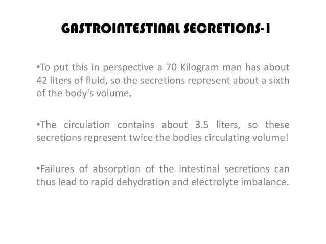 Gastrointestinal secretions 1 | PPTX