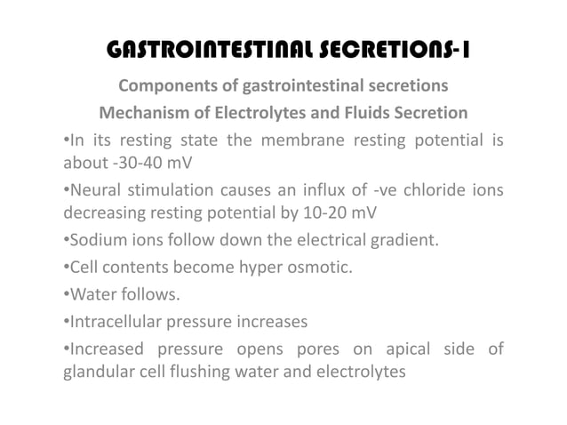 Gastrointestinal secretions 1 | PPTX